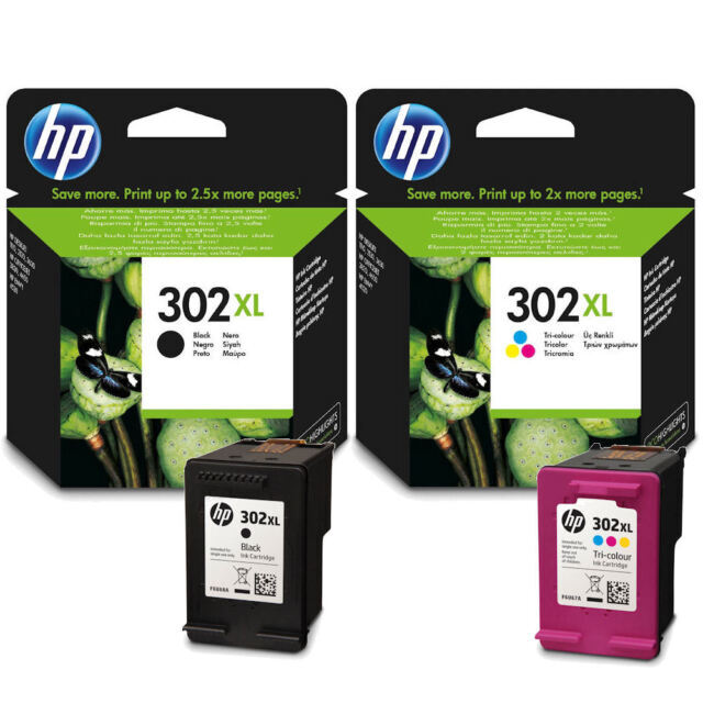 Original HP 302xl Black & Colour Ink Cartridge for Deskjet 1110 Inkjet ...
