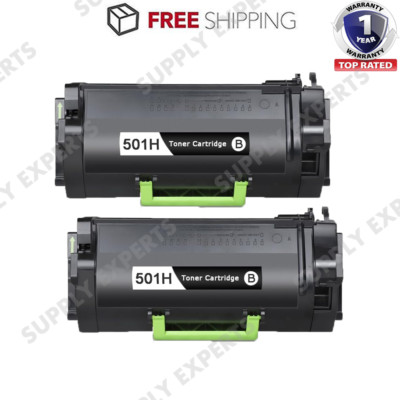 2pc Toner Cartridges for Lexmark 50F1H00 MS310DN MS410DN MS415DN ...