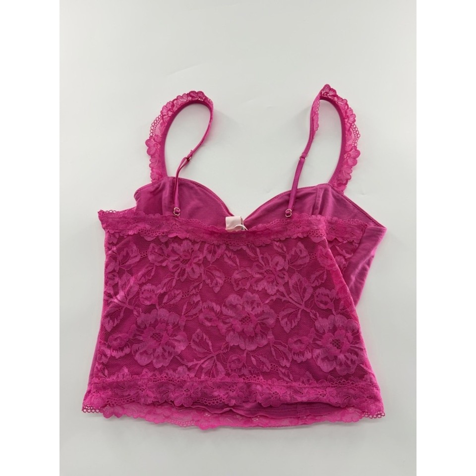 Victoria’s Secret Cropped Modal Lace Back Cami Pink Women’s Size Medium ...