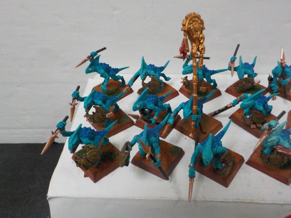 G1111 Warhammer AoS/The Old World lizardmen skinks x20 Painted A | eBay