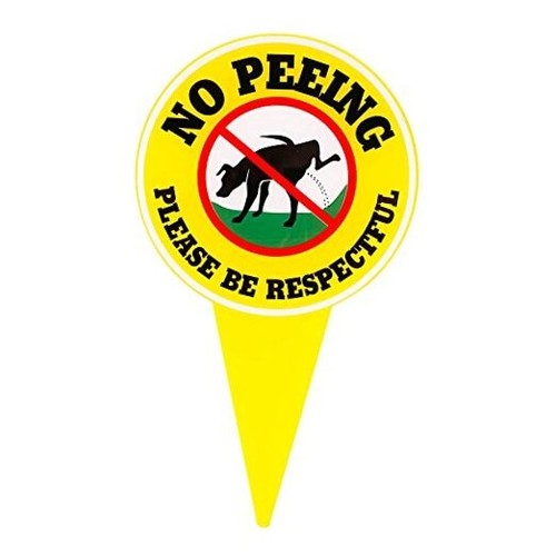 2 Pieces Metal for Yard Sign - No Dog Pee Sign Please 2pcs No Peeing ...