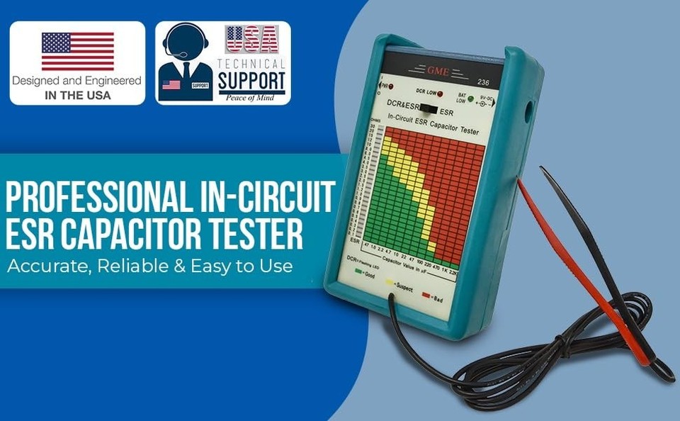 Professional in-Circuit ESR Capacitor Tester, Capacitance ESR Meter ...
