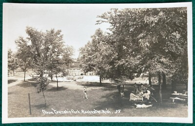 RPPC Rochester Michigan Avon Township Park waterfall real photo ...
