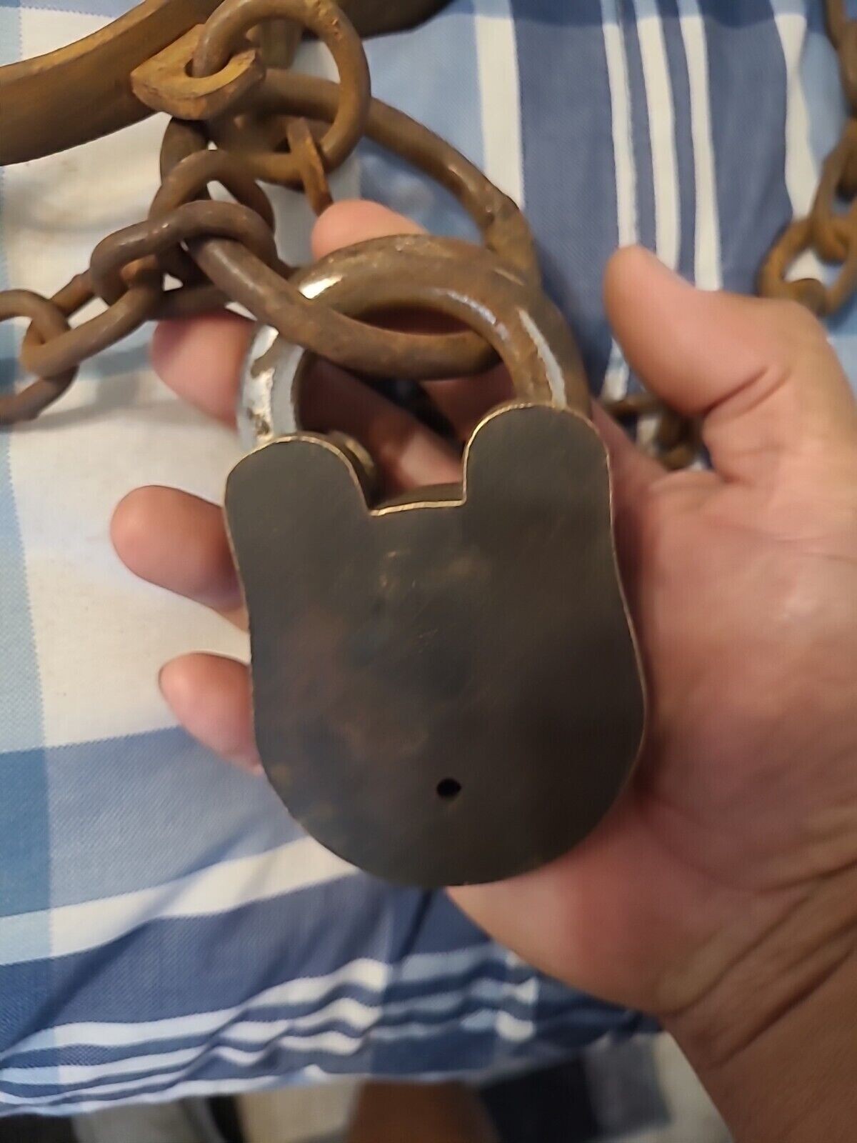 Antique Iron Legs And Handcuffs With Old Pad Lock old Antique Leg ...