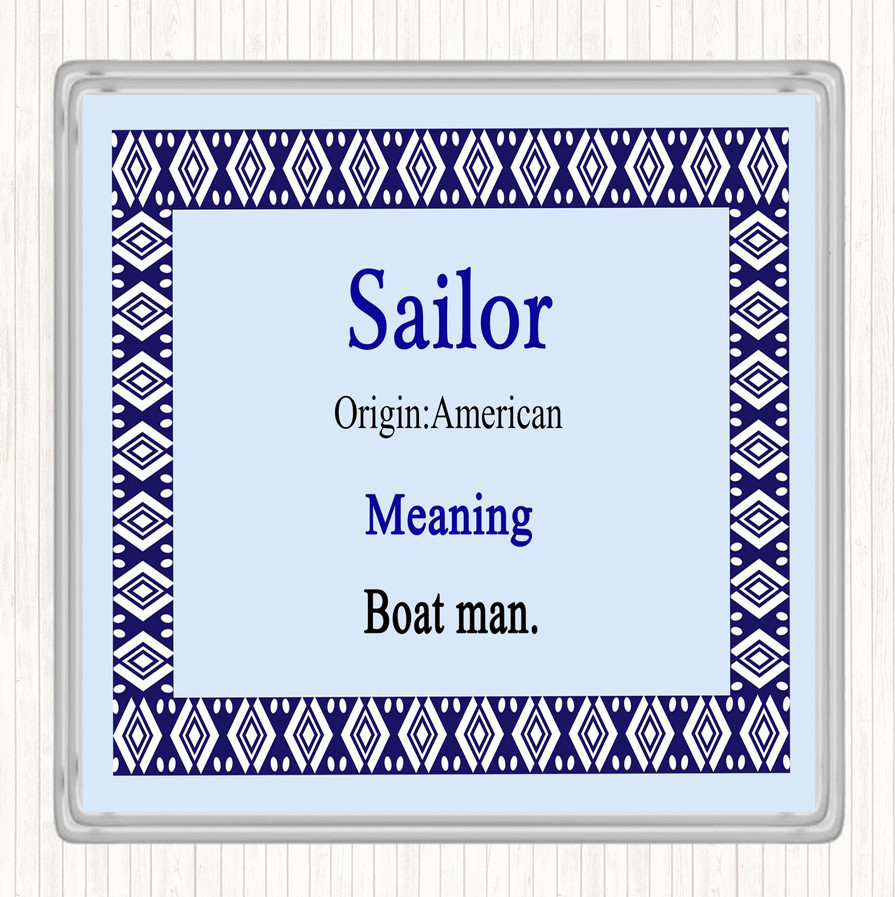 Sailor Name Meaning Drinks Mat Coaster Blue | eBay