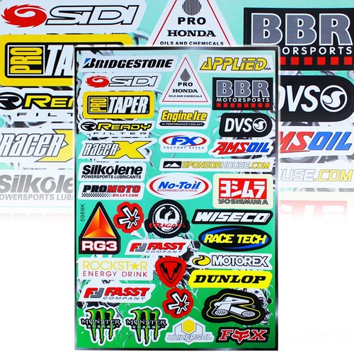Sponsor Logo Decal Sticker Sheet Motorcycle/Scooter/Dirt Bike/ATV ...