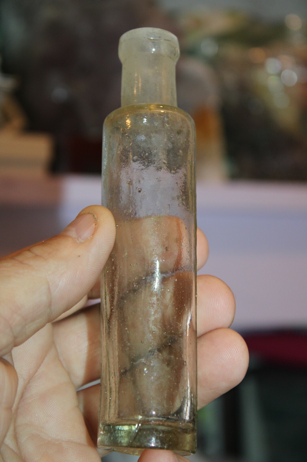 Antique, 5'', Blue, Opium/Heroin, Medicine Vial/Bottle, BUBBLES, Item ...