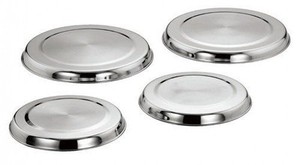 4 STAINLESS STEEL METAL SILVER CHROME ELECTRIC COOKER HOB RING COVER ...