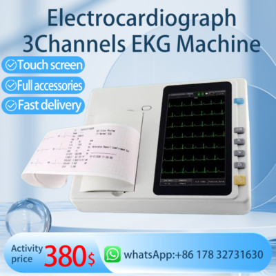 7inch touch screen Digital 3 Channel 12 Leads ECG/EKG Machine ...