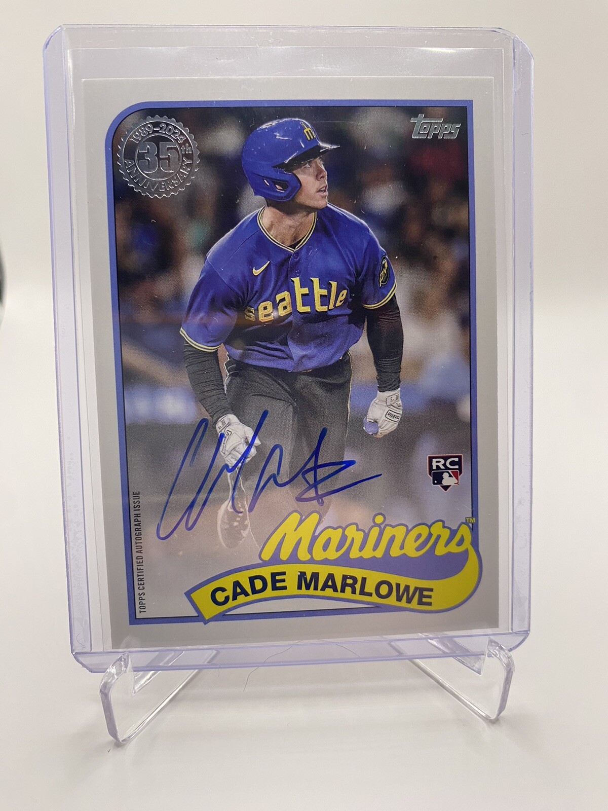 CADE MARLOWE 2024 Topps Series 1 1989 On Card Auto Mariners RC #89BA ...