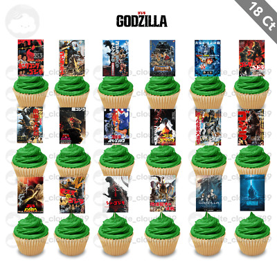 18 Godzilla Cupcake Topper Movies Mothra Food Pick Favor Party ...