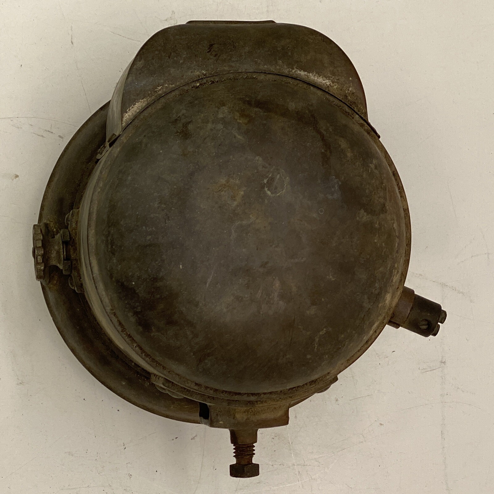 ANTIQUE CM HALL LAMP CO. BRASS ERA AUTO HEADLIGHT MODEL 12E DETROIT ...