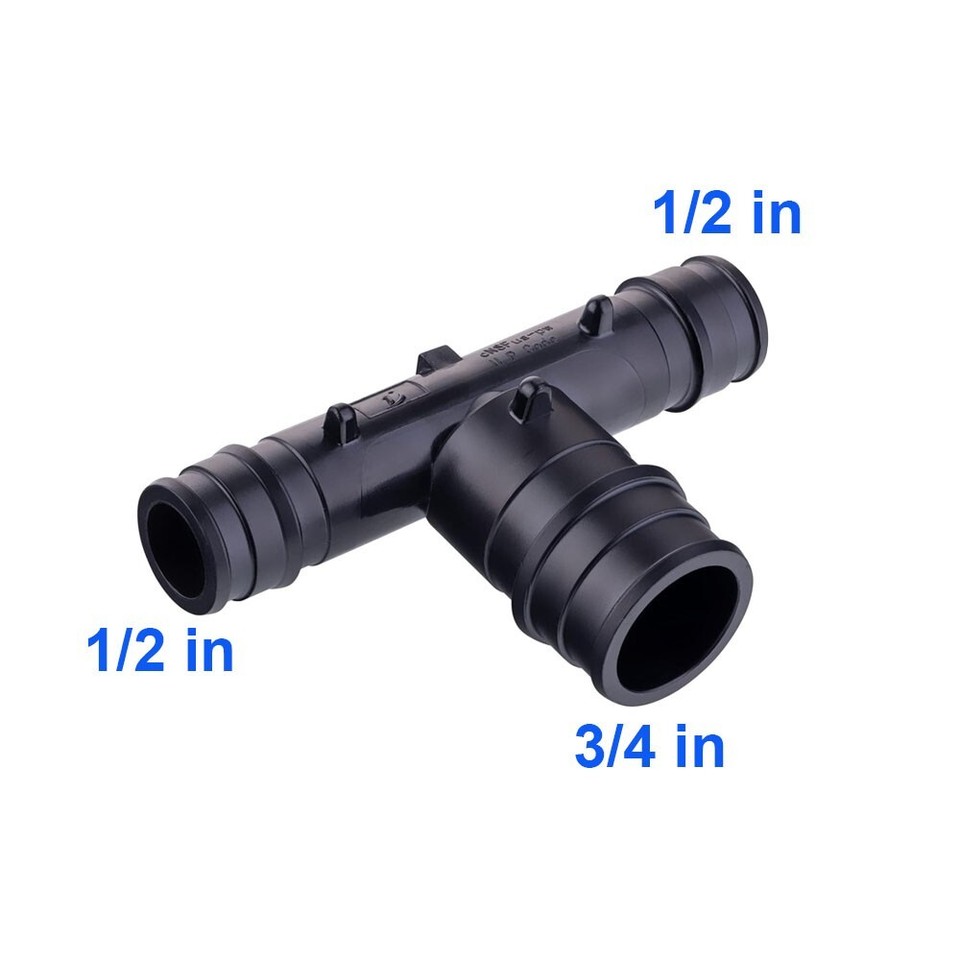 5pcs F1960 3/4"x3/4x1" Reducing TEE Pex A Poly Expansion Fittings PPSU ...