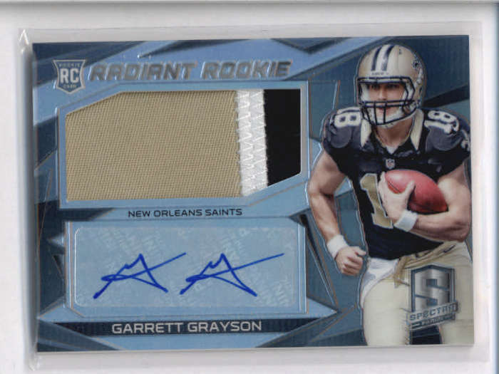 GARRETT GRAYSON 2015 PANINI SPECTRA PRIZM ROOKIE 3-CLR PATCH AUTO #23/ ...