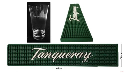 TANQUERAY GIN 3d RUBBER BAR MAT 45x10cm + ETCHED CONICAL GLASS 425ml | eBay