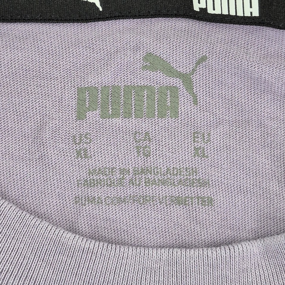 PUMA T-Shirt XL Purple Mens Round Neck Graphic Print Logo 100% Cotton ...
