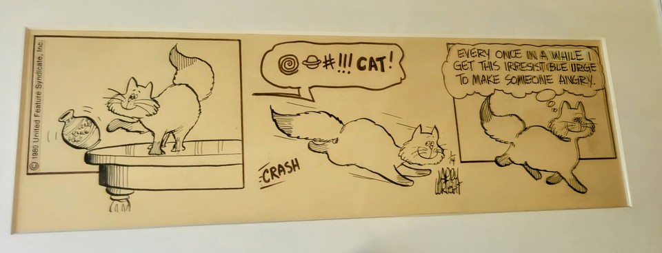 Motley The Cat Wright Angles Daily Cartoon Comic Strip Original Art ...