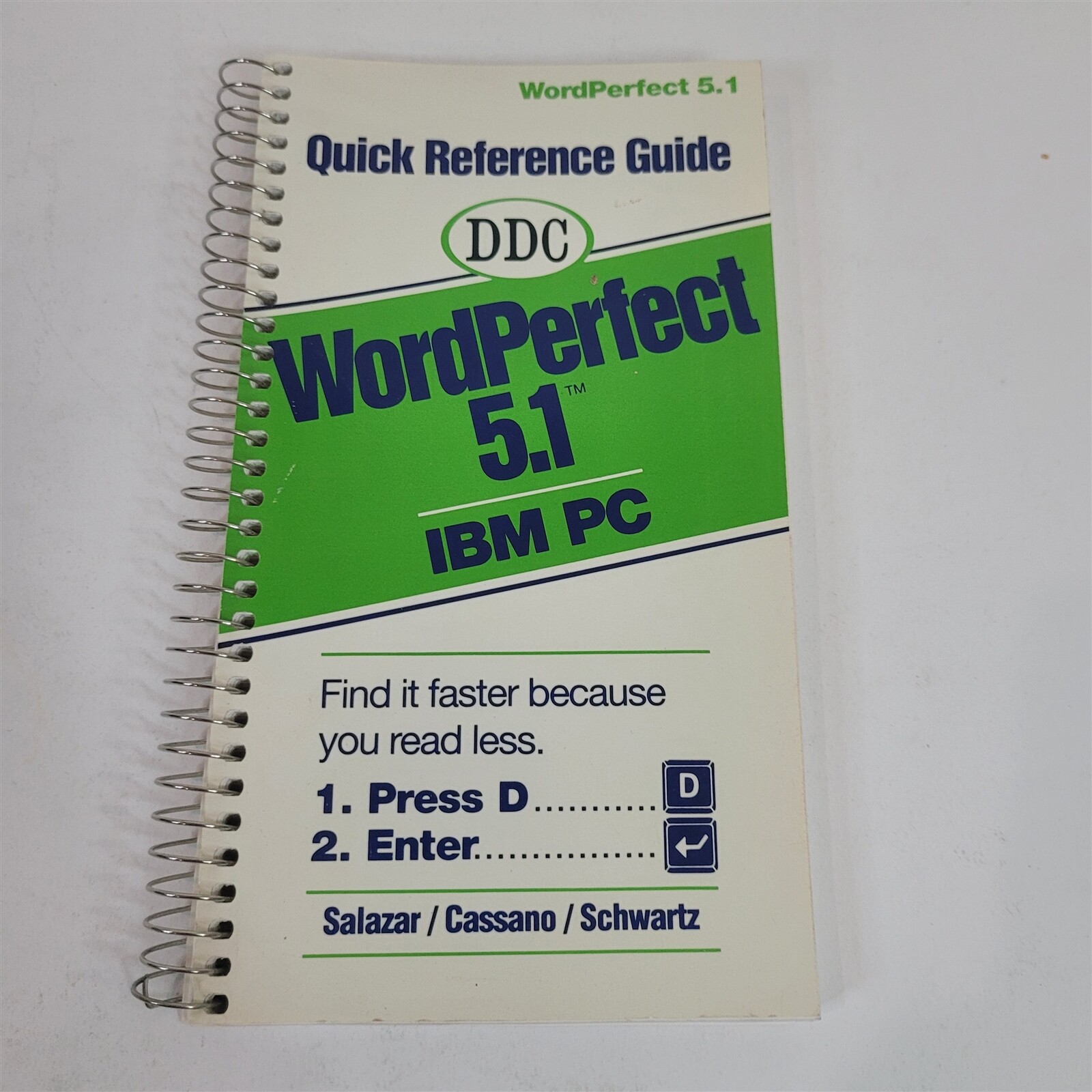 Vintage Original 1990 Wordperfect 5.1 Quick Reference Guide for IBM PC ...