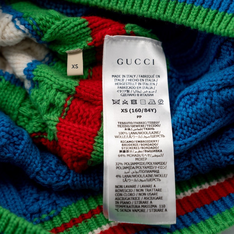 size XS - Gucci adidas Cable Knit Sweater Stripe Blue Green Red White ...
