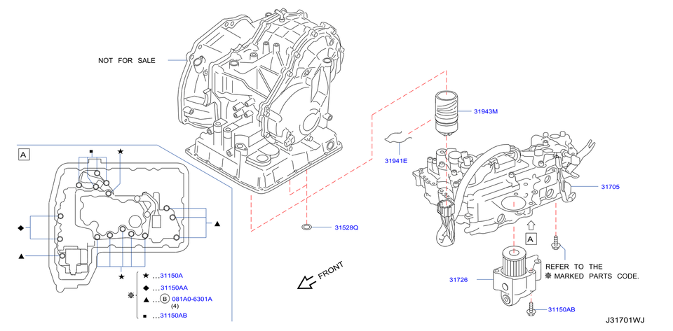 Nissan 31726 Oil filter-Assembly Automatic transmission 31726-1XA03 OEM ...