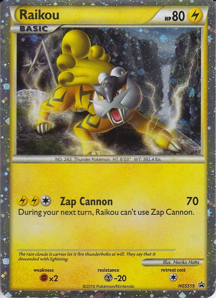 Pokemon TCG - Raikou Holographic Black Star Promo Card HGSS19 | eBay