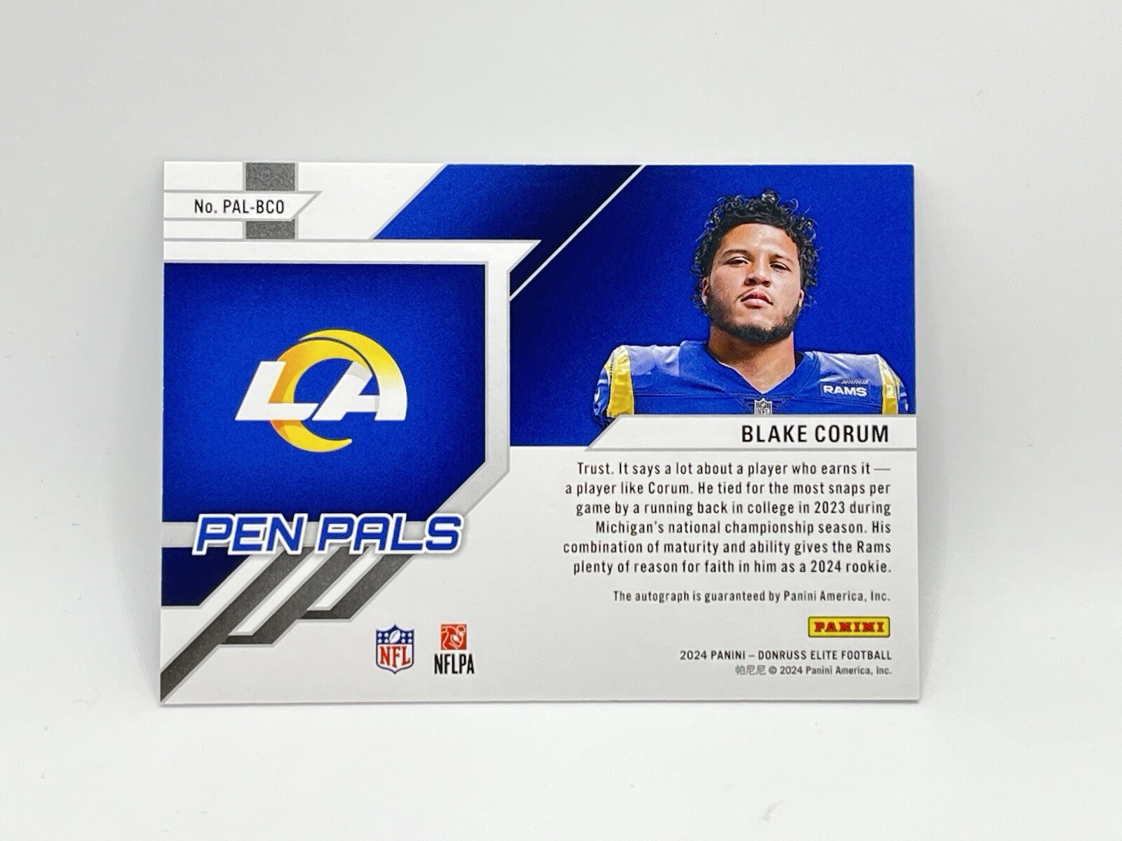 2024 Panini Donruss Elite Blake Corum RC Pen Pals Auto #PAL-BCO (SA) | eBay