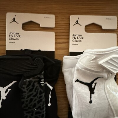 2-New Jordan Fly Lock 8.0Football Gloves White Elephant J1007130-102 ...