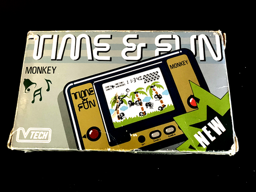 Vintage 1981 V Tech Monkey Time & Fun Handheld Game Console In Box ...