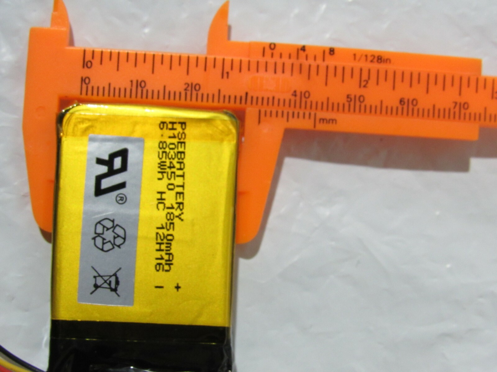 PSE BATTERY H103450 3.7v 1850mAh Li-Polymer Rechargeable Battery size ...