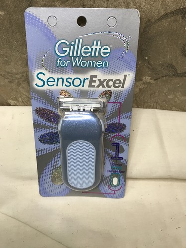 Gillette for Women Sensor Excel Refillable Razor One Cartridge Icy Blue ...