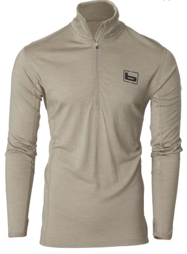 BANDED BASE LAYER WOOL 1/4 ZIP PULLOVER TOP Liqht WEIGHT B1030019 Mens ...