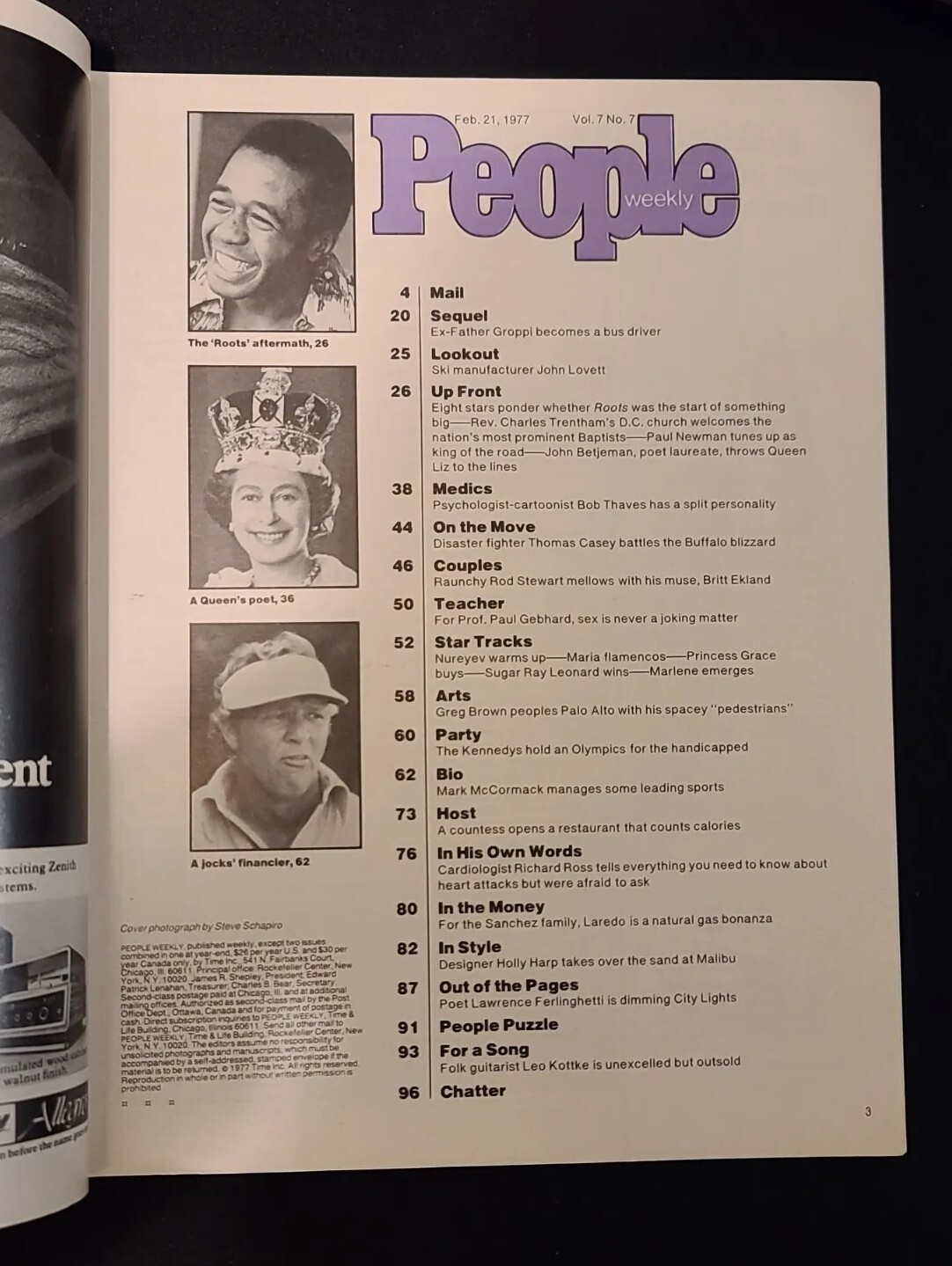 People Weekly Magazine February 21, 1977 Vol. 7 #7 Rod Stewart & Britt ...