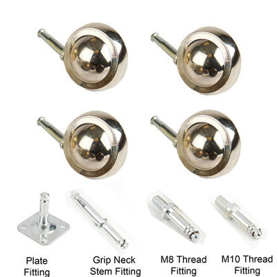 Nickel Premium Metal Shepherd Castors/ Casters - Various Fittings ...