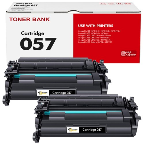 057 Toner Cartridge Black 2-Pack Compatible Replacement for Canon 057 ...