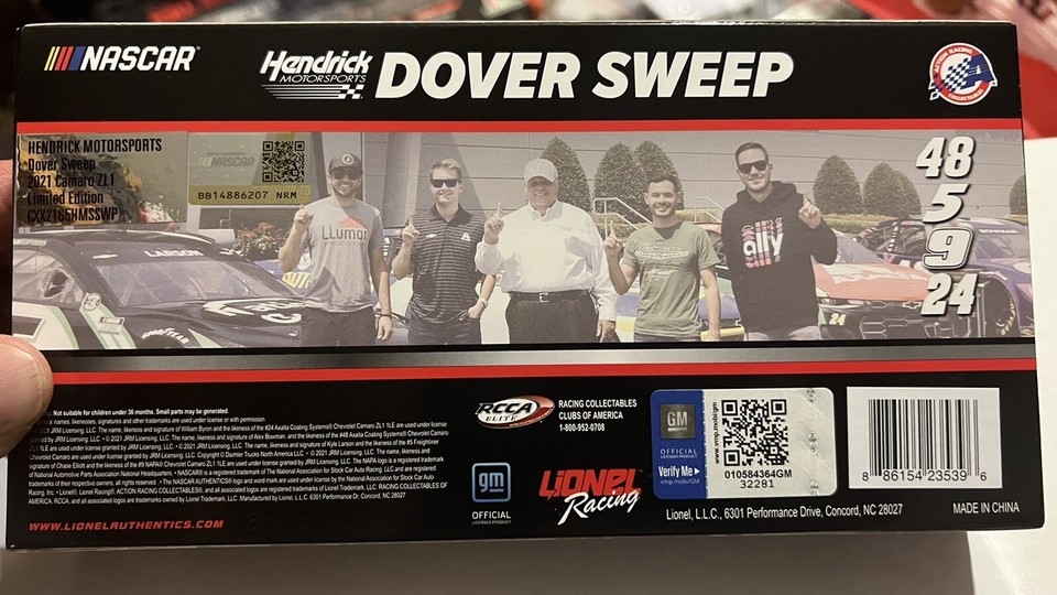 2021 HMS Hendrick Motorsports Dover Race Win & Sweep (4) car 1:64 set ...