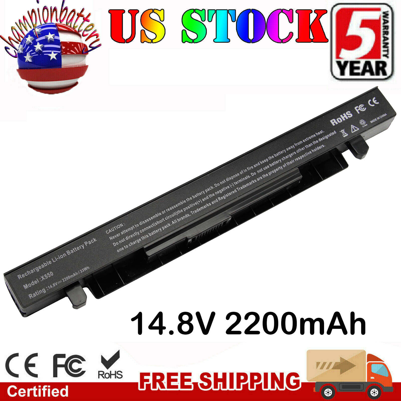 X550 Battery for Asus X550L A41-X550 A41-X550A X550B X550C X550V X552 ...