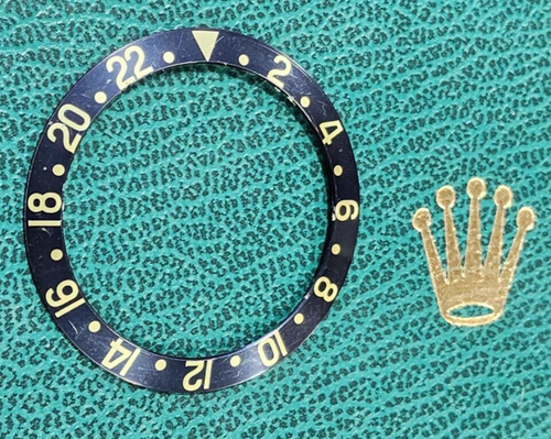 GENUINE ROLEX GMT MASTER Black & Gold BEZEL WATCH PART B315-16753-1-A1 ...