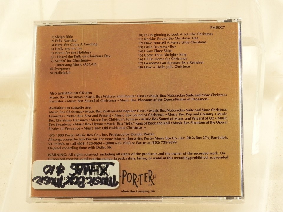Porter Music Box Co. : Music Box Christmas Treasures CD 797548002725| eBay
