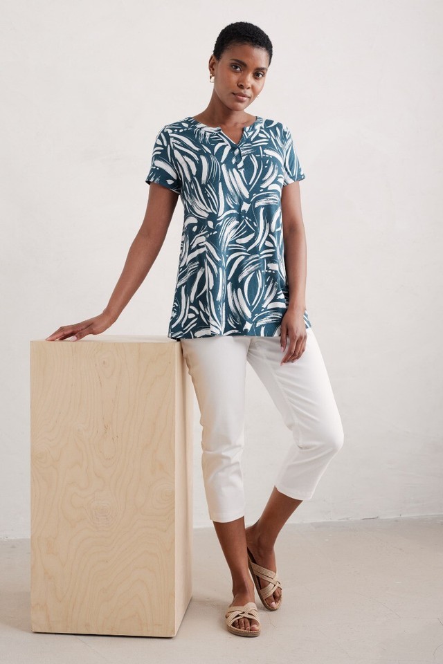 Seasalt Women's Top - blue Risso Short Sleeve Top - Regular - Dune ...