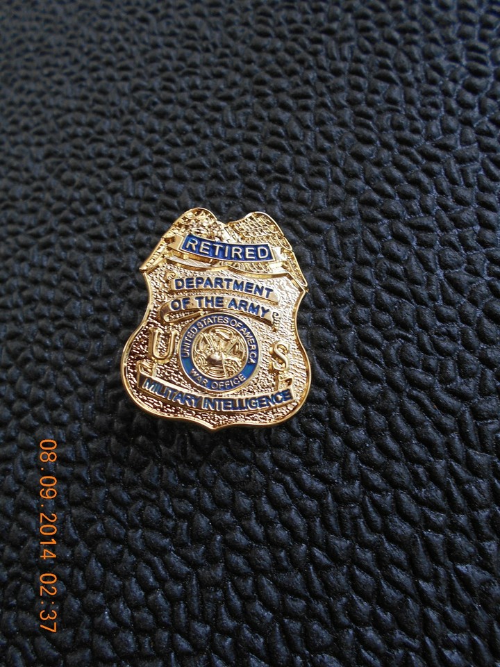 US Army COUNTERINTELLIGENCE (ACI) "RETIRED" full size Badge . With pins ...