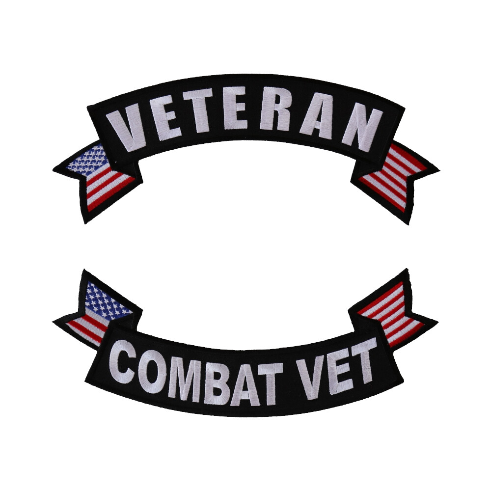 Rocker Back Patch Set, Embroidered Patch (Iron-On), Veteran Combat Vet ...