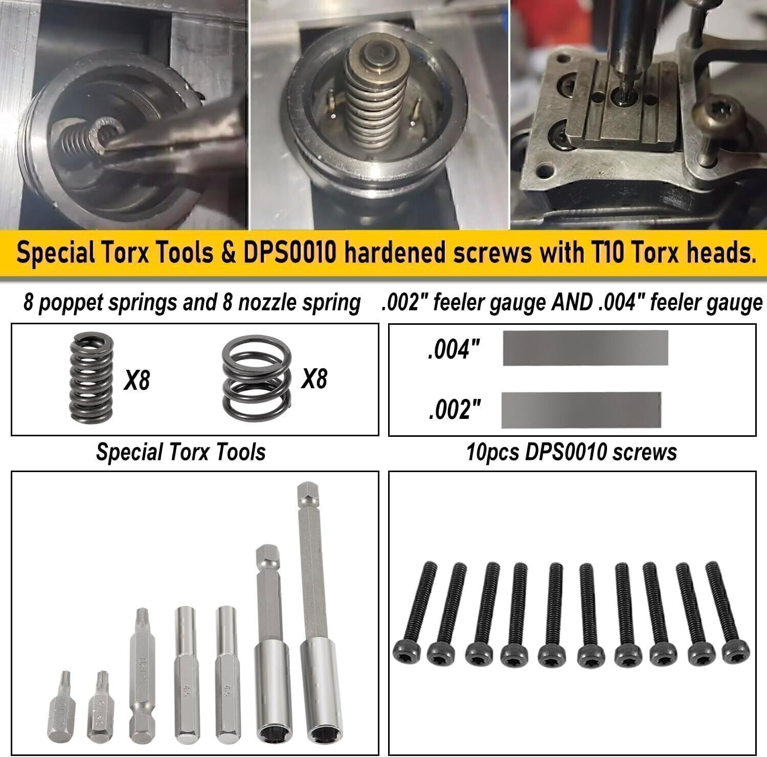 Fit 7.3L PowerStroke Injector Rebuild Kit w/vice clamp and tools ...