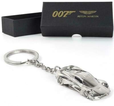 OFFICIAL NO TIME TO DIE ASTON MARTIN VALHALLA SILVER KEYRING JAMES BOND ...