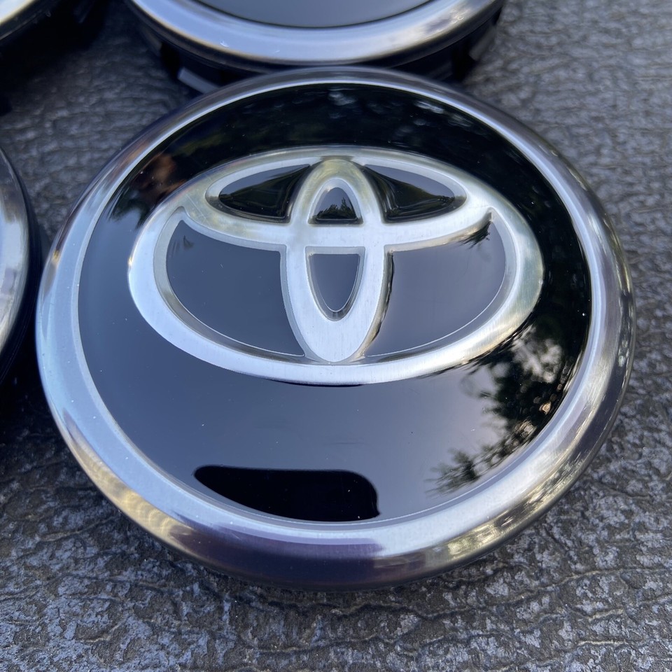 SET (4) CENTER CAPS TOYOTA TACOMA, TUNDRA, SEQUOIA 2022-2026 BLACK ...