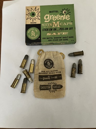 Mattel Shootin Shell Original Sack + Misc Extras & Large Box Greenie ...
