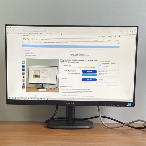 Philips 243V7Q IPS LED wide view 24″ Monitor VGA HDMI DVI - NO dead ...