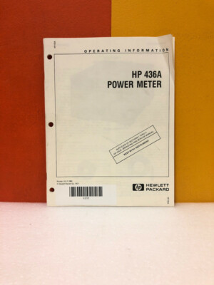 Manuals & Books - 436A Power Meter