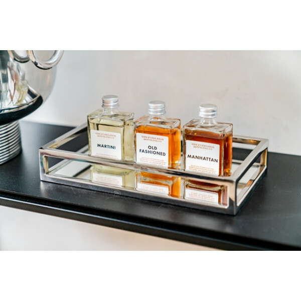 30x17cm Modern Rectangular Silver Mirror Tray Serving Vanity Home ...