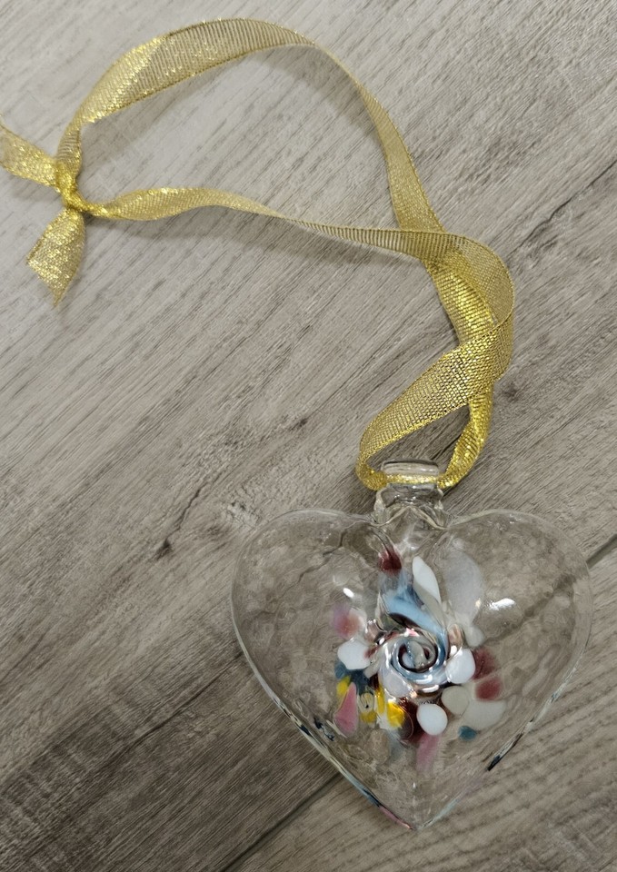 Heart Of Memories 3 Inch Kitras Art Glass Blown Lampwork Love Ornament ...