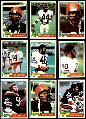 1981 Topps Cincinnati Bengals Team Set AFC Champions 7.5 - NM+ 6654611 ...